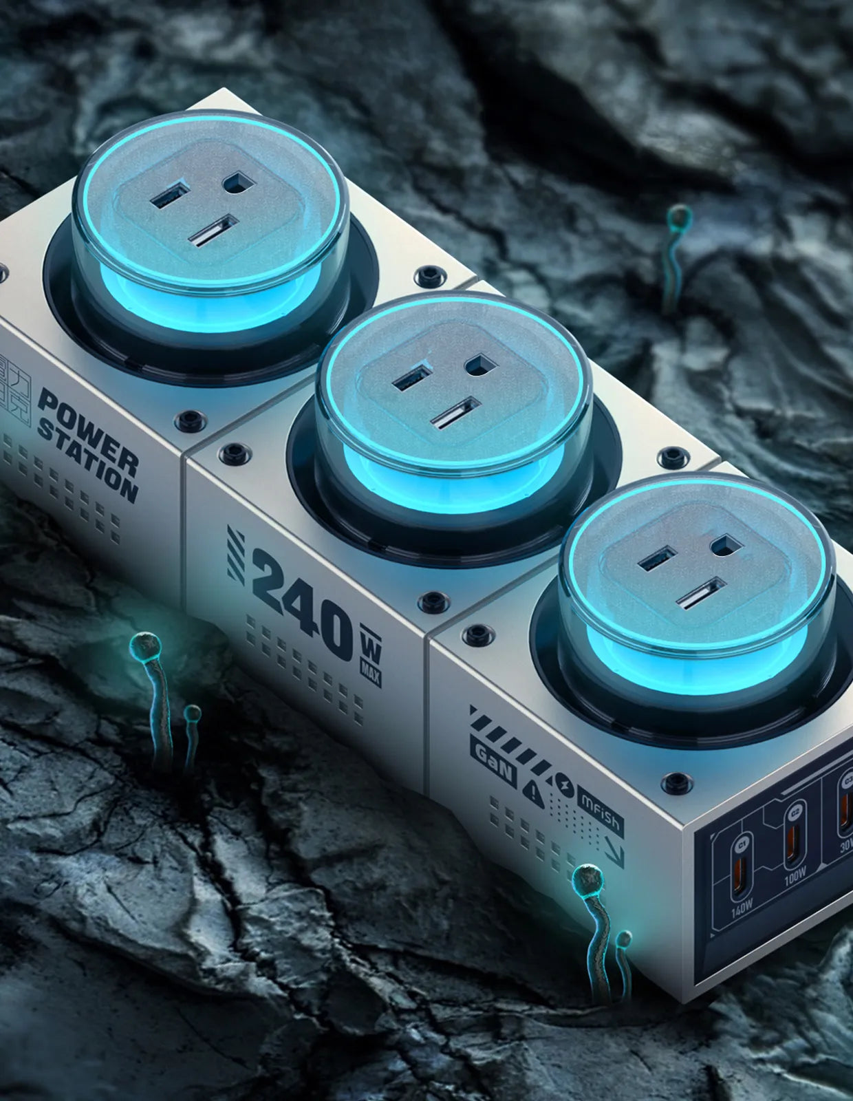 MFish E-Tank | 7 Ports Desktop Charging Station with RGB Lights